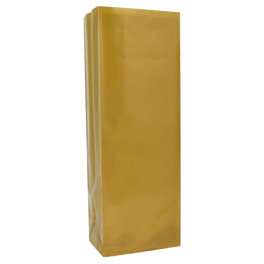 Blokbodemzakjes gekleurd 105 + 65 x 300 mm - goud - per 100 stuks ...