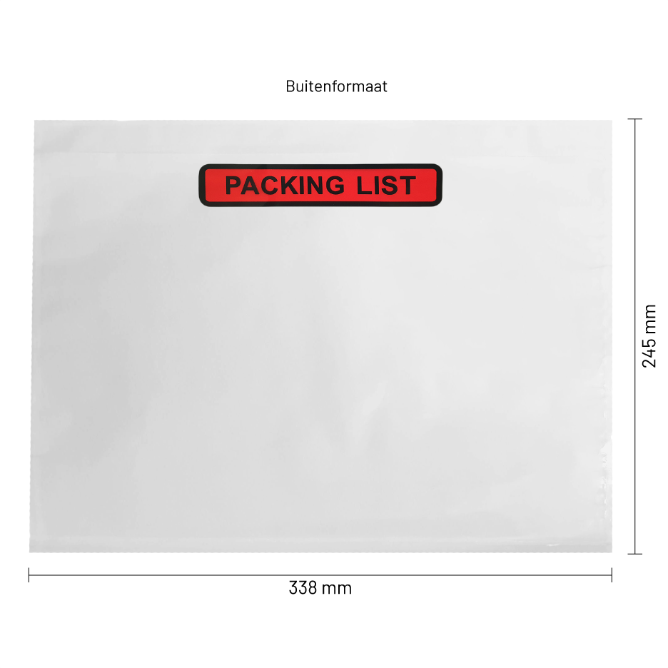 Paklijst Enveloppen A4 - Packing List (500 stuks)