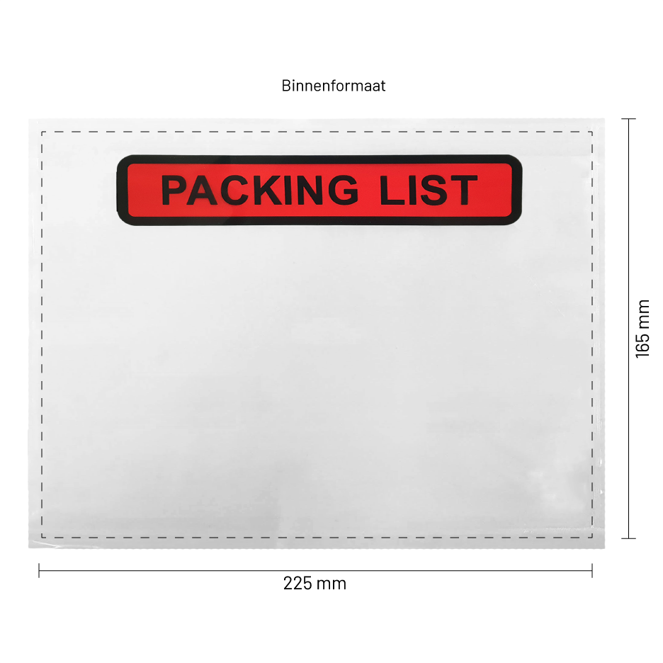 Paklijst Enveloppen A5 - Packing List (1000 stuks)