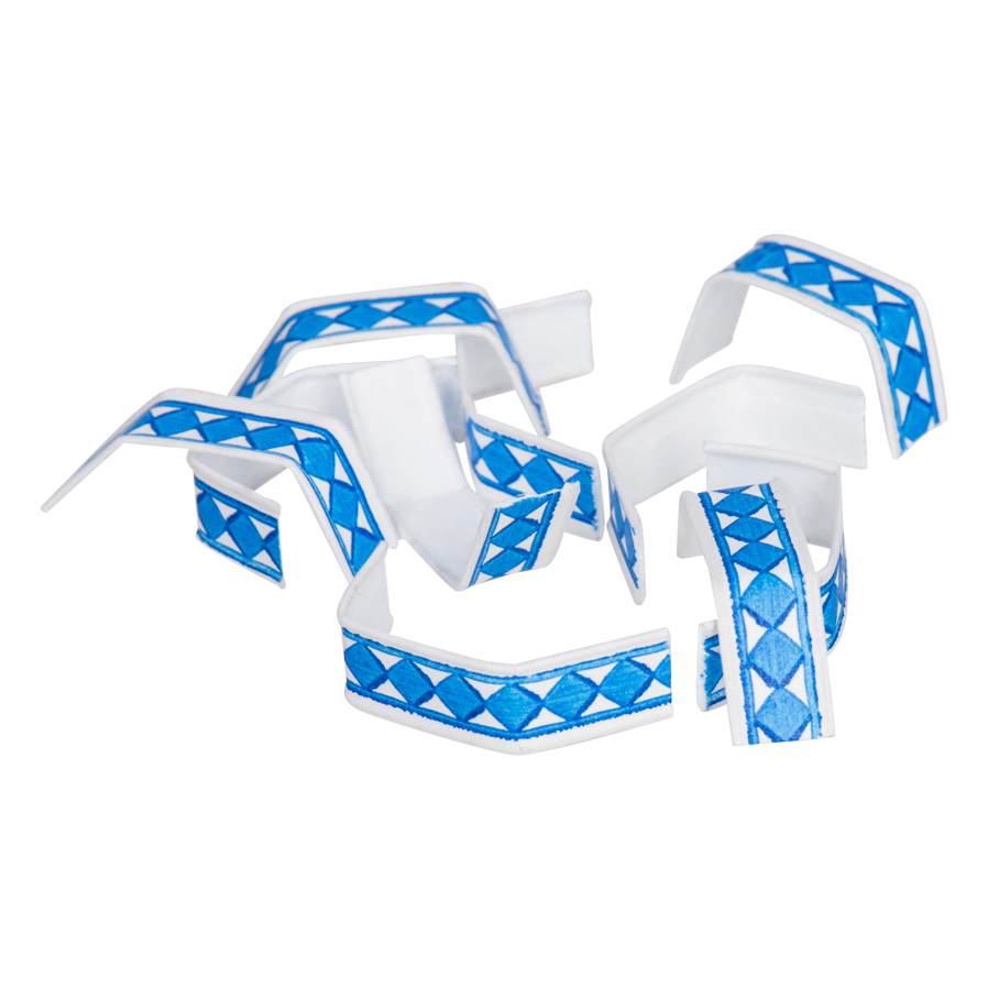 Sluitclips 40 mm blauw/wit (1000 stuks)